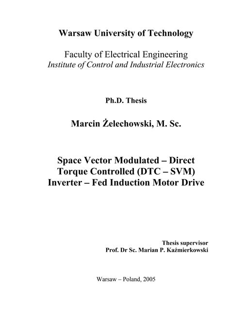 Solution Space Vector Modulated Direct Torque Controlled Dtc Svm