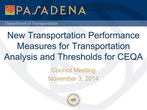 Ceqa Threshold City Of Pasadena