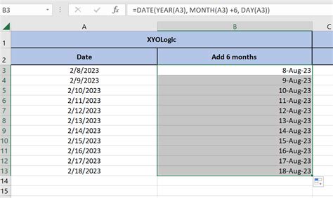 how to add 6 months to a date in excel 2 quick and easy methods xyologic