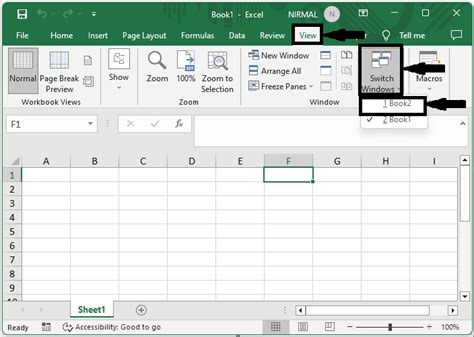 Excel 如何在工作簿中切换窗口极客笔记