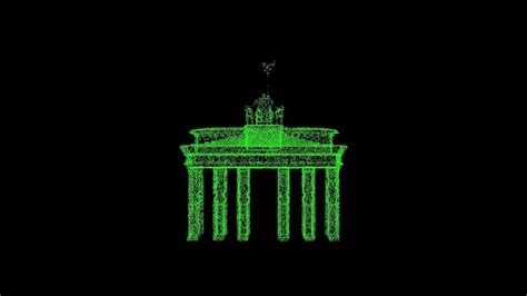 Premium Photo 3d Brandenburg Gate In Berlin On Black Background Object Consisting Of Green