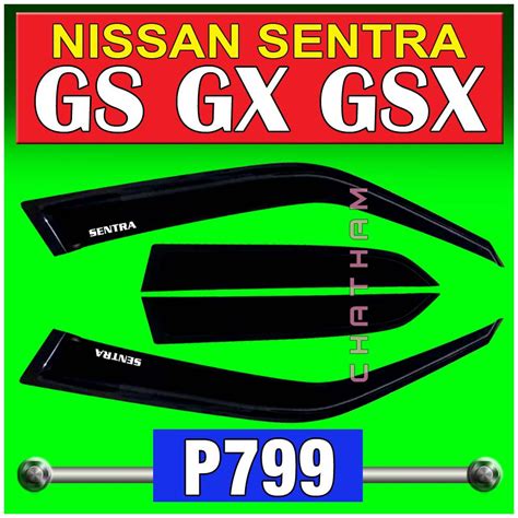 Window Visor Nissan Sentra Gs Gx Gsx 4 Doors Shopee Philippines
