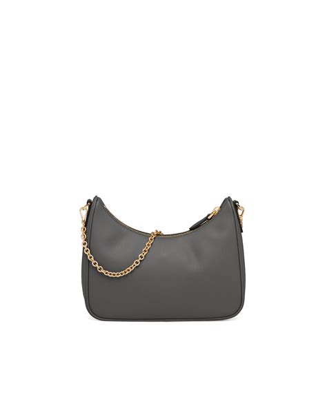 프라다 리에디션 가죽 숄더백 슬레이트 Prada