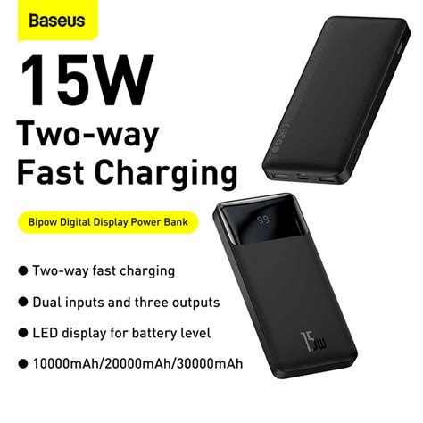 Baseus Bipow Digital Display 15W 10000mAh Power Bank - OTC.LK