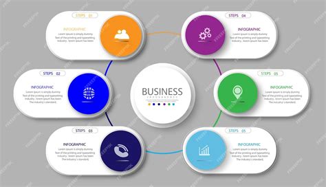 Premium Vector Infographic 6 Steps Element Circle Graphic Chart