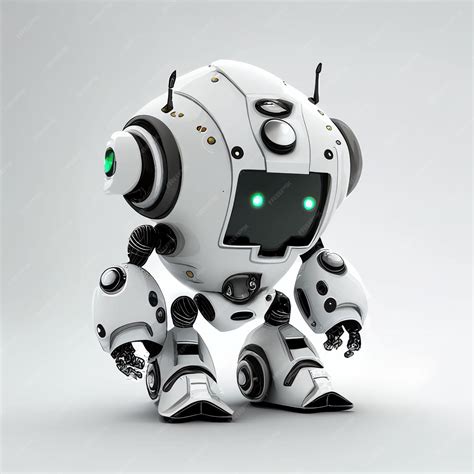 제너레이티브 Ai 기술로 생성된 고립된 배경의 작고 귀여운 로봇의 캐릭터 디자인 프리미엄 사진