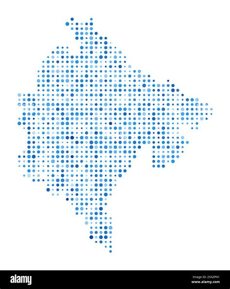 Montenegro Dot Map Country Digital Style Shape Montenegro Vector