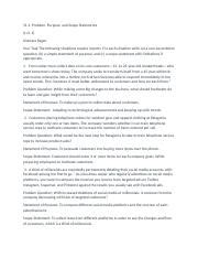 Problem Purpose And Scope Statements Docx 11 1 Problem Purpose And Scope Statements L O 1