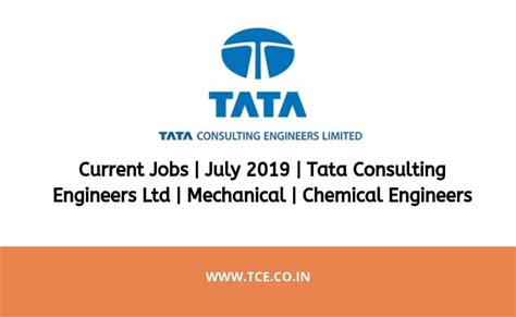 Current Jobs Tata Consulting Engineers Ltd July Mech Chem