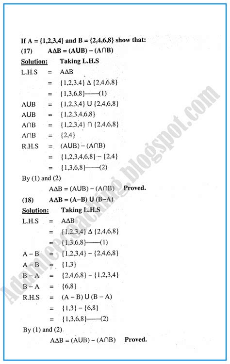 Adamjee Coaching Exercise 12 Sets Mathematics Notes For Class 10th