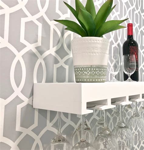 Custom Wine Glass Floating Shelf The Shelf Shop