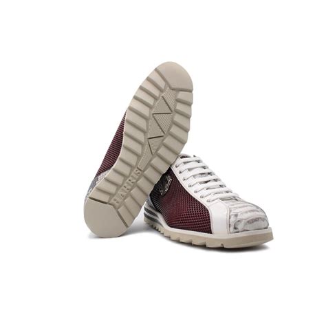 Harris Shoes 1913 Embossed Python Beehive Effect Leather Sneakers