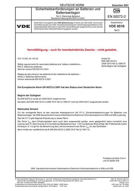 DIN EN 50272 2 VDE 0510 2 2001 12 Standards VDE Publishing House