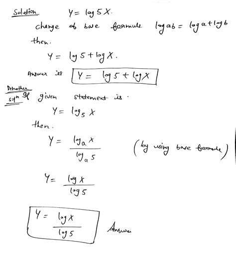 Solved Solve Using Change Of Base Formula To Rewrite Logarithm Y