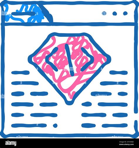 Coding Seo Optimization Icon Doodle Illustration Stock Vector Image