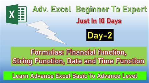 Advance Excel Tutorial Day 2 Financial Function String Function