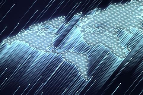 Premium Photo Digital World Map On Dark Background 3d Rendering