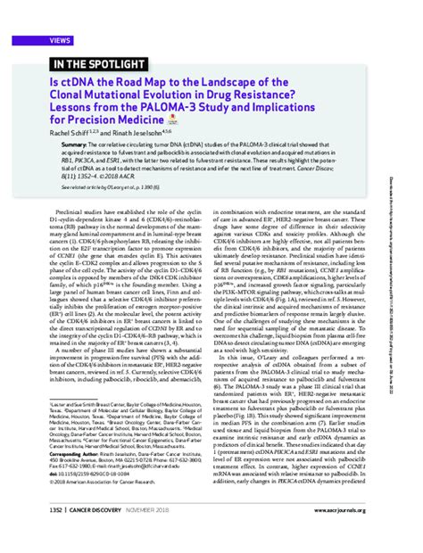 Pdf Is Ctdna The Road Map To The Landscape Of The Clonal Mutational Evolution In Drug