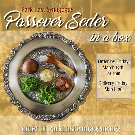 Passover Seder In A Box Park East Synagogue