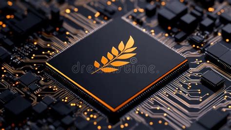 Orange Arrow On Circuit Board Illustrating Digital Business