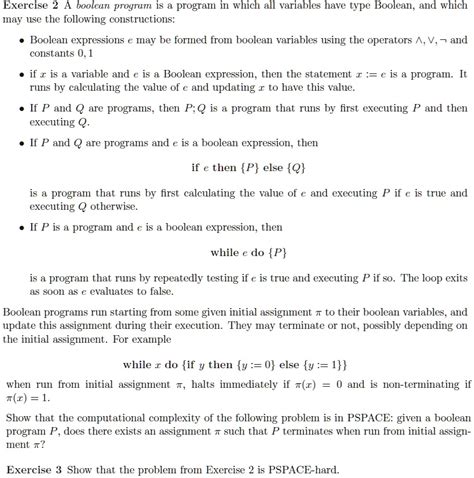 Solved Exercise 2 Boolean Programs A Boolean Program Is A Program In