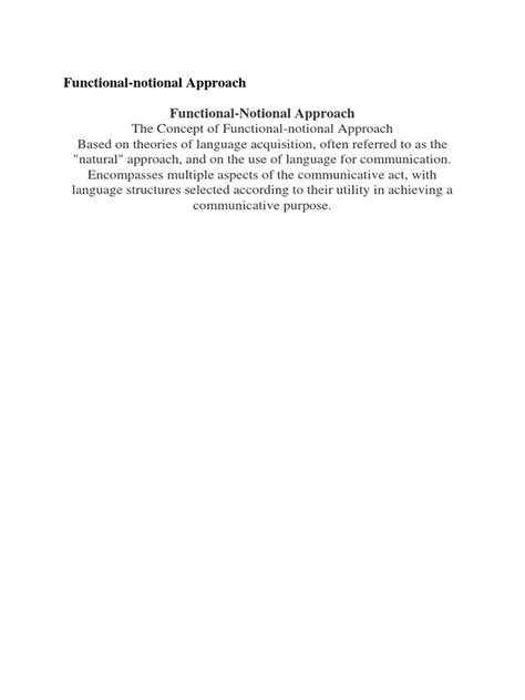 Functional Notional Approach Pdf Grammatical Number Language Education