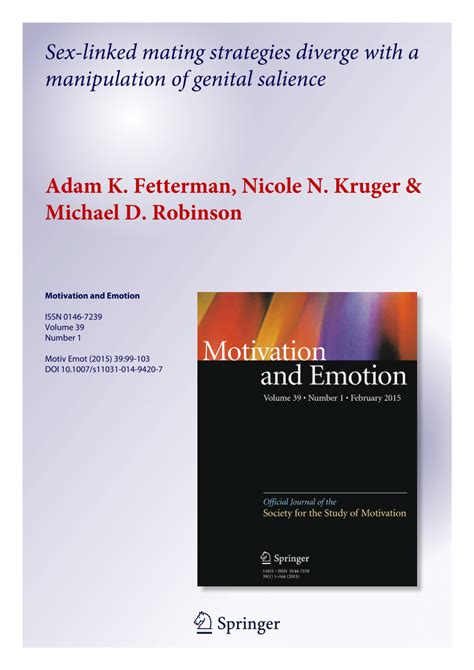 Pdf Sex Linked Mating Strategies Diverge With A Manipulation Of