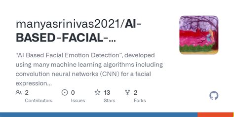 Github Manyasrinivas2021ai Based Facial Emotion Detection Using Deep Learning Ai Based