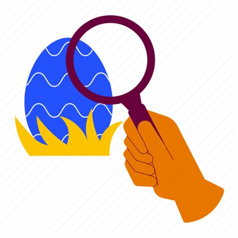 Magnifying Egg Grass Magnifier Hand Gesture Find Hunt Easter Day