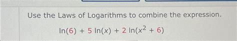 solved use the laws of logarithms to combine the