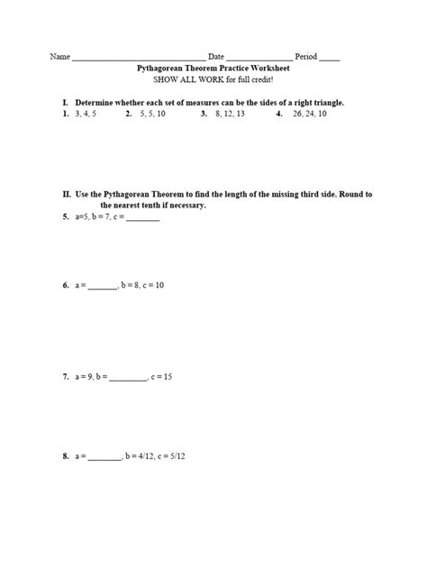 Pythag Packet Pdf Triangle Geometry