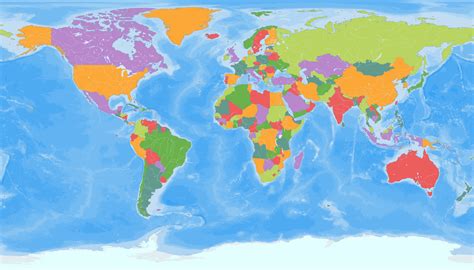 Political Blank World Map Patterson Projection 12877166 Vector Art At