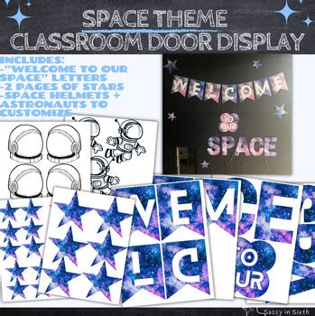 Welcome To Our Space Theme Classroom Door Decor Bulletin Board