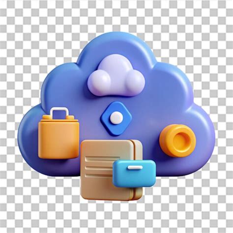 3d Cloud Storage On Computer Digital File Organization Service Or App