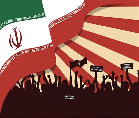 Premium Vector Freedom For Iranian Women Poster Illustration Banner