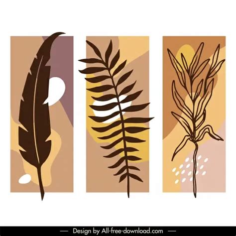 Leaf Pattern Template Flat Classic Handdrawn Leaf Vectors Graphic Art Designs In Editable Ai