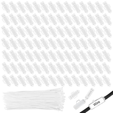 Cable Labels 100 Pieces Cable Tags Replacement Cable Labels Tags With 100 Clear Cable Ties 3010