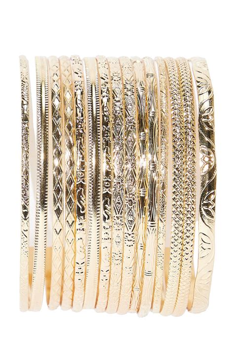Complete The Outfit 15 Piece Bangle Set Gold Fashion Nova Jewelry