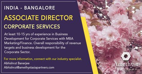 Amethyst Partners On Linkedin Associatedirector Corporateservices Businessdevelopment Mba