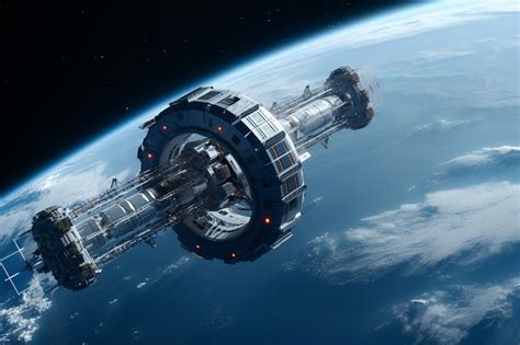 Premium Photo Spacecraft Docking With A Space Station In Earths 00616 02