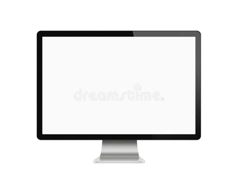 Pusty Komputerowy Monitor Odizolowywaj Cy Na Bia Ym Tle Obraz Stock