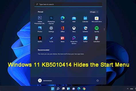 Windows KB Hides The Start Menu It Is Not A Bug MiniTool