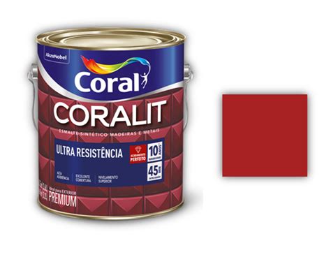 Esmalte Sintético Coralit Ultra Resistência 3 6L Vermelho Alto Brilho