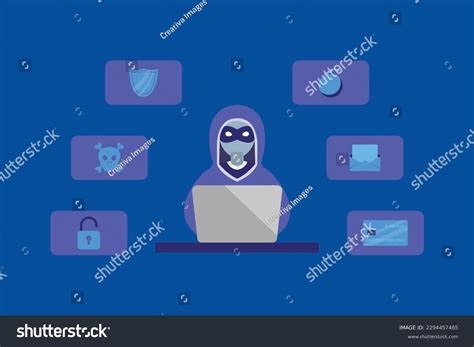 Hacking Personal Computer D Vector Illustration Stock Vector Royalty Free