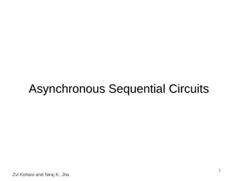 Ppt Analysis And Design Of Asynchronous Sequential Circuits