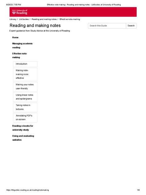 Effective Note Making Reading And Making Notes Libguides At