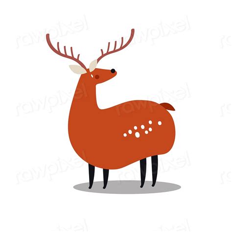 Cute Wild Spotted Deer Cartoon Premium Vector Illustration Rawpixel