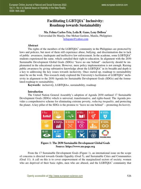 Facilitating Lgbtqia Inclusivity Roadmap Towards Sustainability Chicago Format Pdf Lgbt