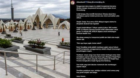 Dikritik Karena Bangun Masjid Al Jabbar Pakai Apbd Ini Jawaban Ridwan Kamil Jabar Media Online