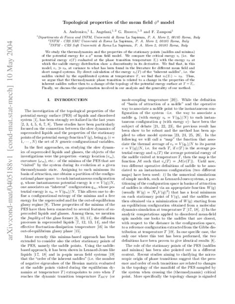 pdf topological properties of the mean fieldϕ4model